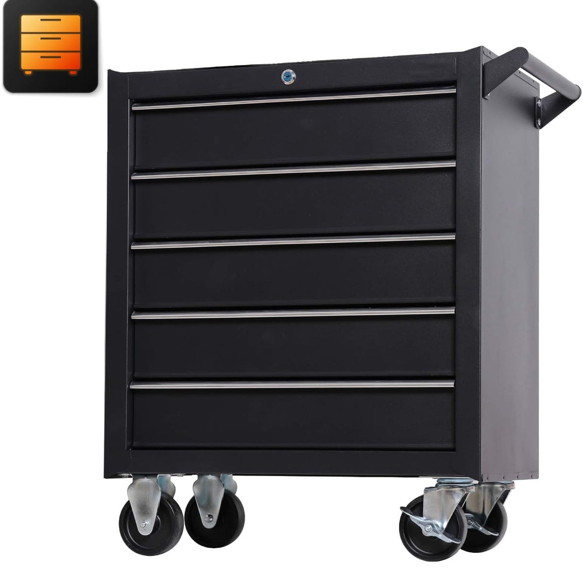 Tool Chest on Wheels, 5-Drawer Rolling Tool Box with Workbench Top, Mu – seizeen