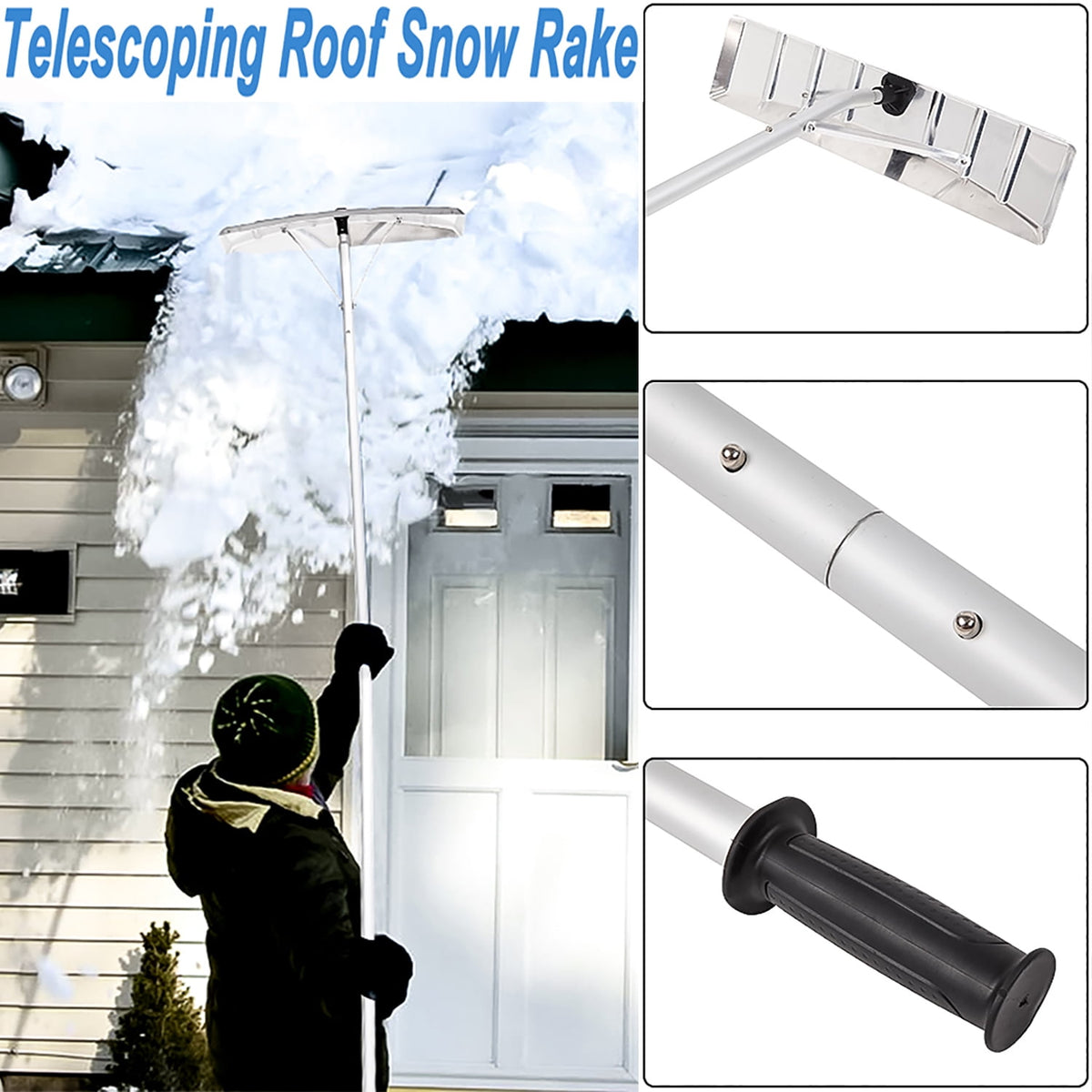 Telescoping Snow Roof Rake, Lightweight Roof Rakes for Snow Removal 5F ...