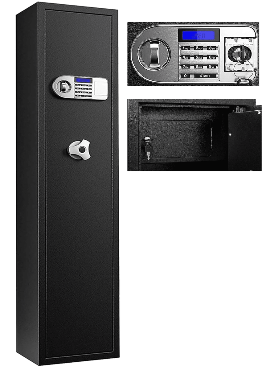 Seizeen Heavy-Duty Gun Safe, 60''H Steel Safe Cabinet 3S Electronic Pa ...