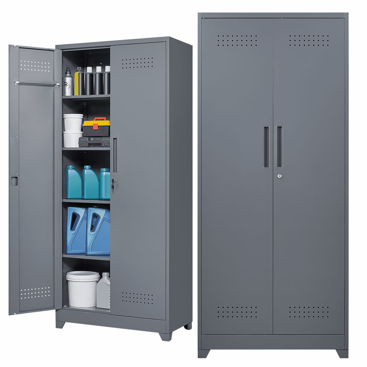 73''H Storage Cabinet for Indoor, Seizeen 5-Tier File Cabinet Tool Sto ...