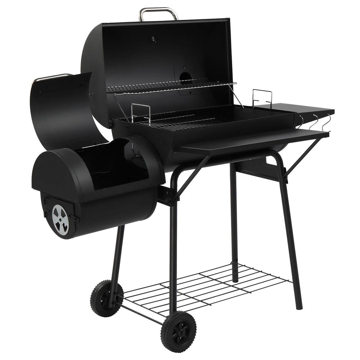 Seizeen Charcoal Grill, Outdoor BBQ Grill & Smoker with Storage Shelf ...