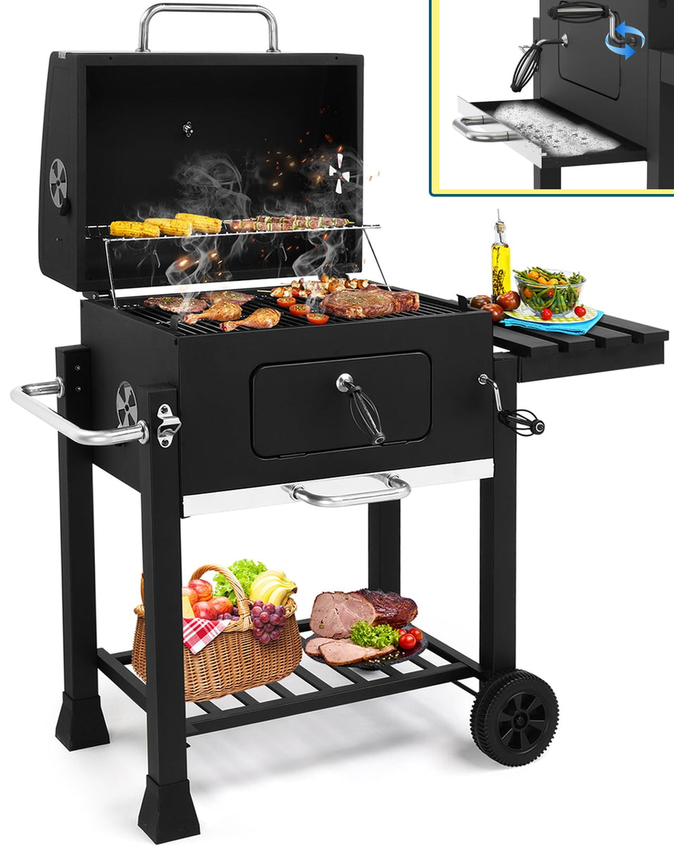 Seizeen 22.5'' Outdoor Heavy-duty BBQ Charcoal Grill Adjustable, Porta ...